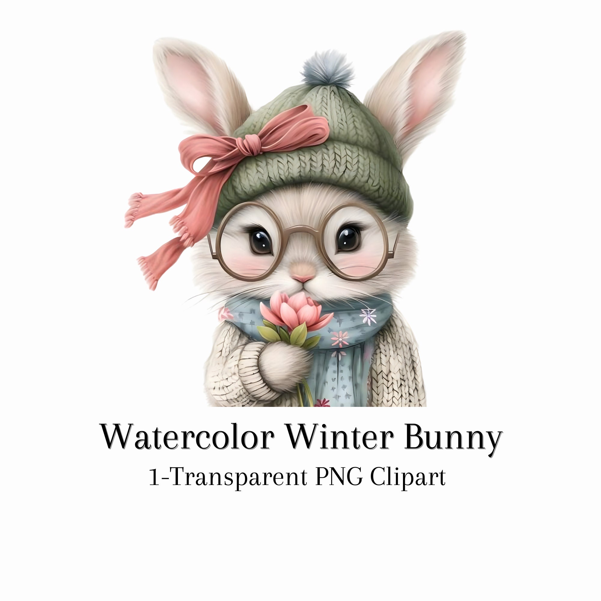 Watercolor Bunny Clipart Woodland Bunny Printable Download PNG ...
