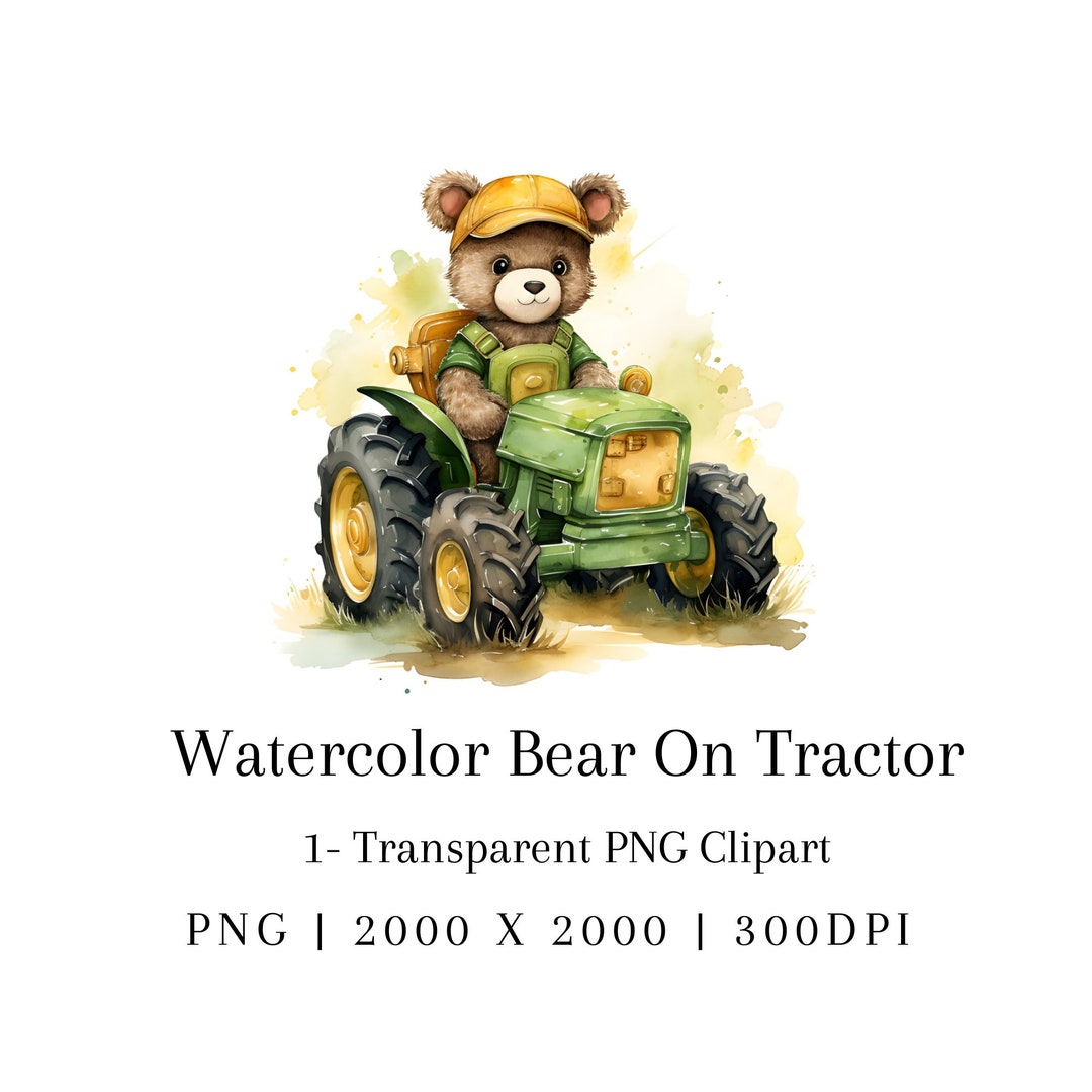 Watercolor Teddy Bear Clipart PNG Transparent Background Instant ...