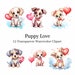 Puppy Dog Valentines Day Clipart PNG Transparent Instant Digital ...