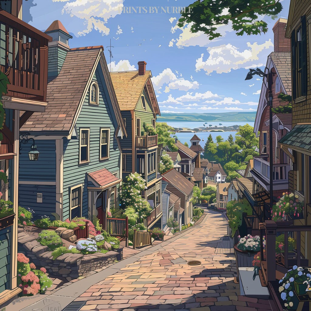 A Day in Bar Harbor, Maine Animated-inspired Digital Print - Etsy