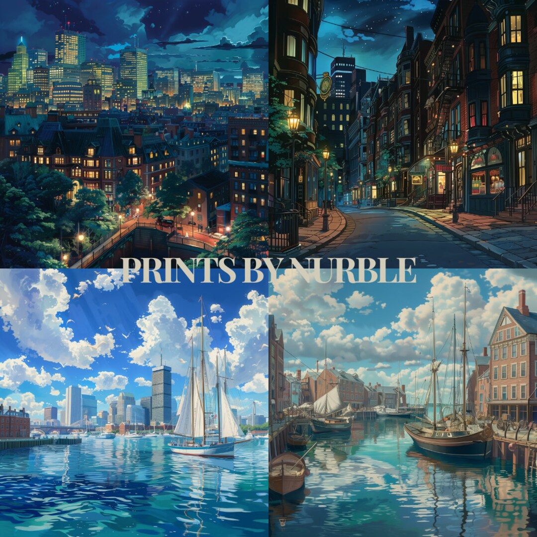 Boston City Animation Bundle Digital Art Pack of 4 - Etsy