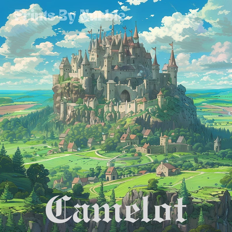 Magnificent Camelot, Medieval Castle, Rendition Animated Digital Print ...