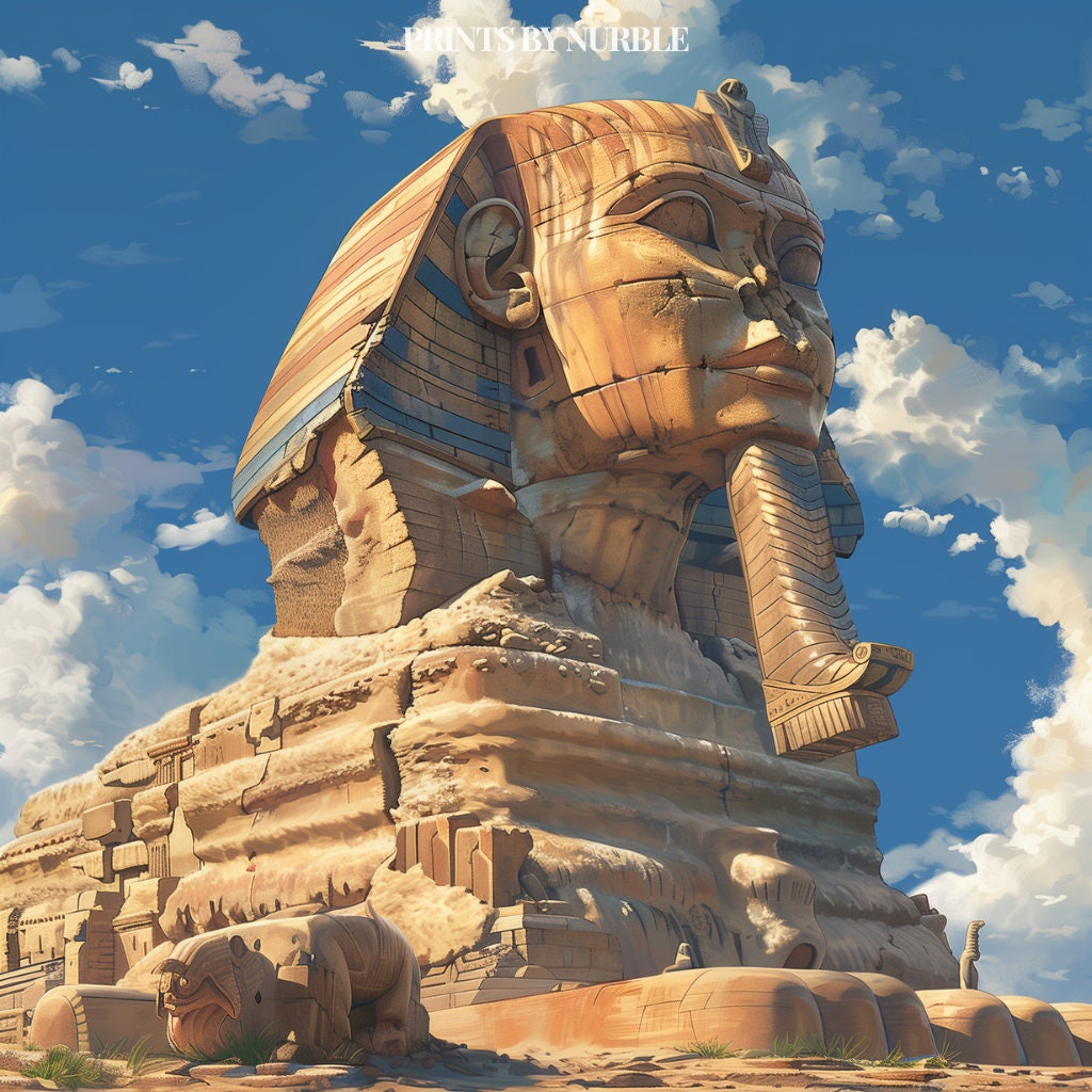 Timeless Guardian: the Sphinx of Giza - Animated Digital Print - Etsy