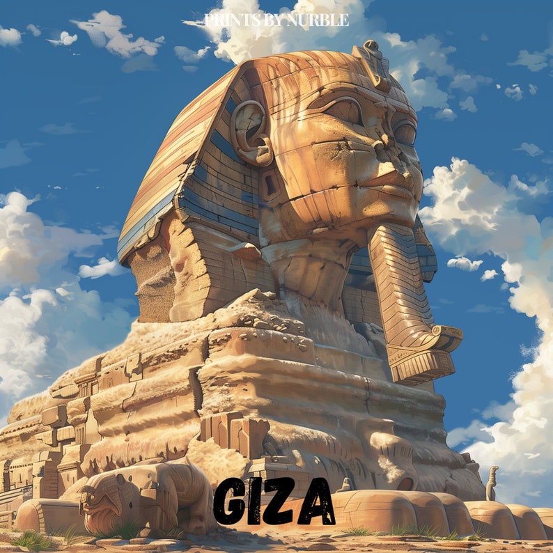Timeless Guardian: the Sphinx of Giza - Animated Digital Print - Etsy