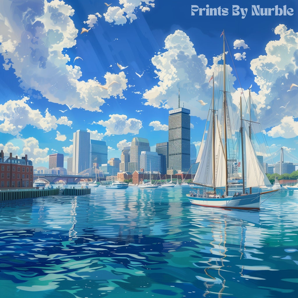 Boston Harbor Animated-inspired Digital Print - Etsy