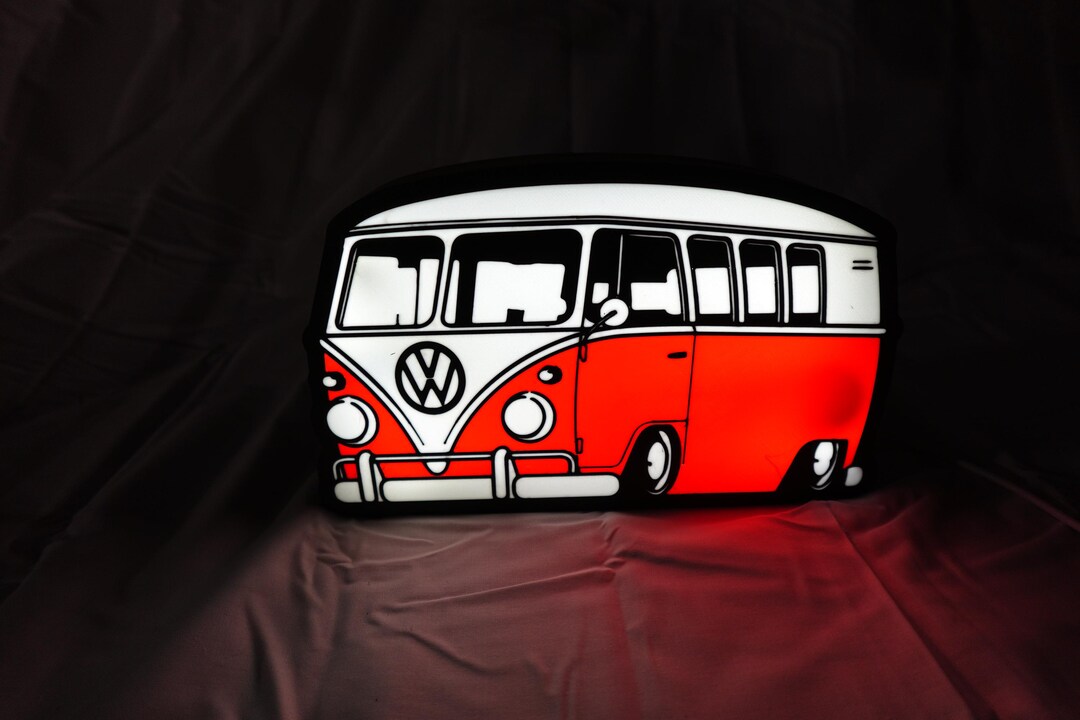 3d Printed Volkswagen Bus Lightbox Lighted Sign VW Bus - Etsy