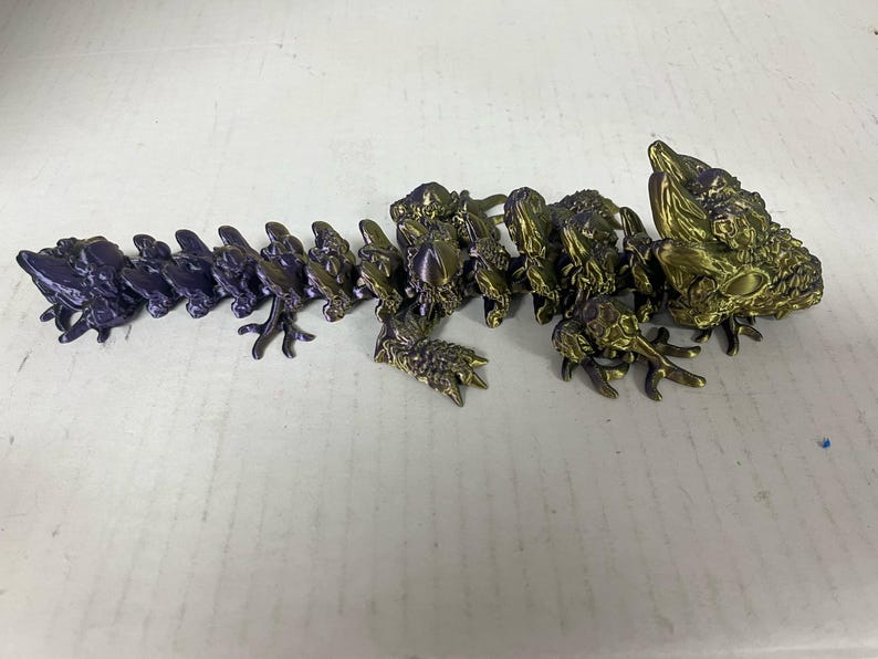 3d Printed Fully Articulated Baby Infested Dragon by Cinderwing3d Multi ...