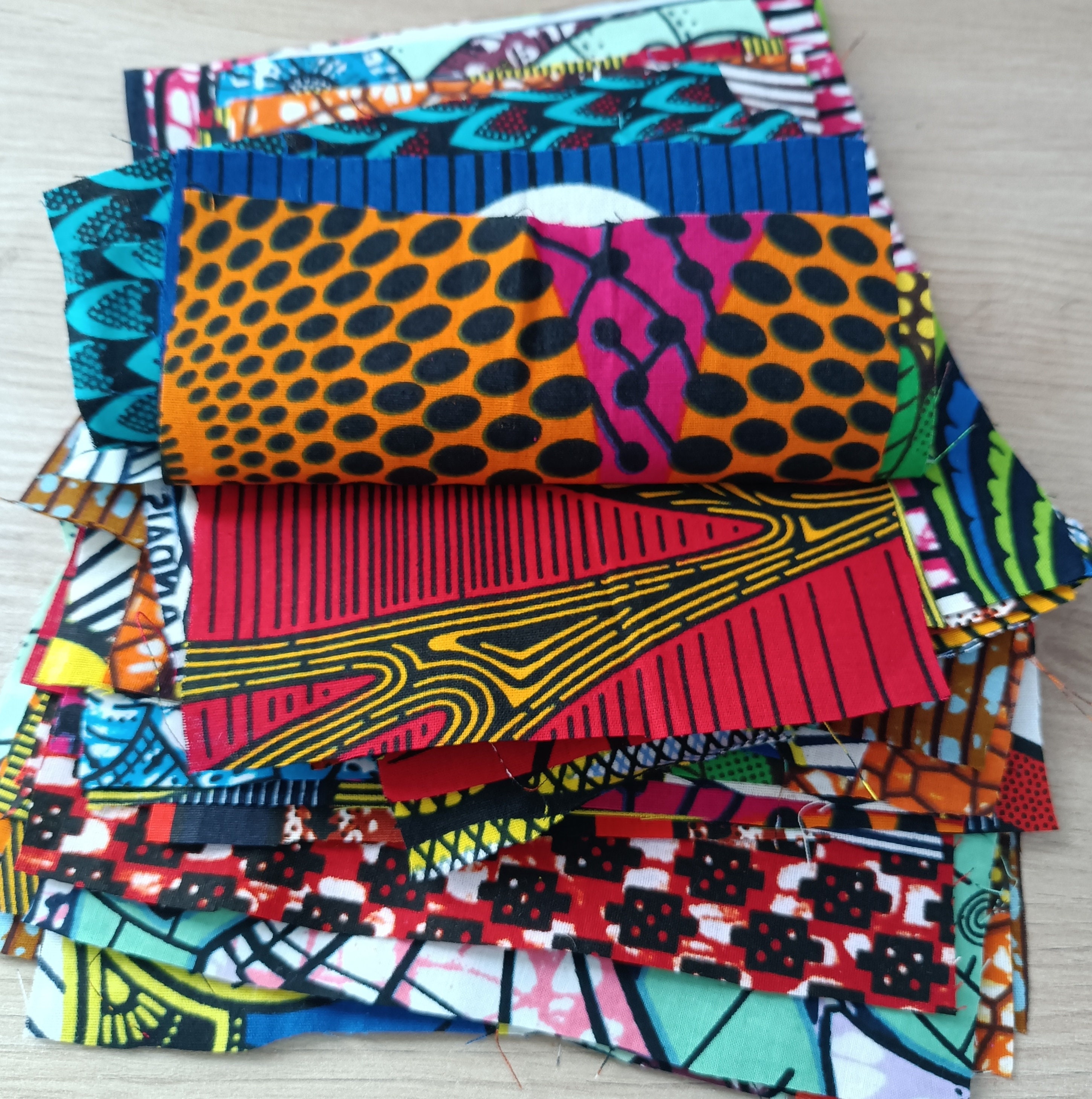 African Fabric Scraps, Wax Fabric Scraps Package, Ankara Fabric Squares ...