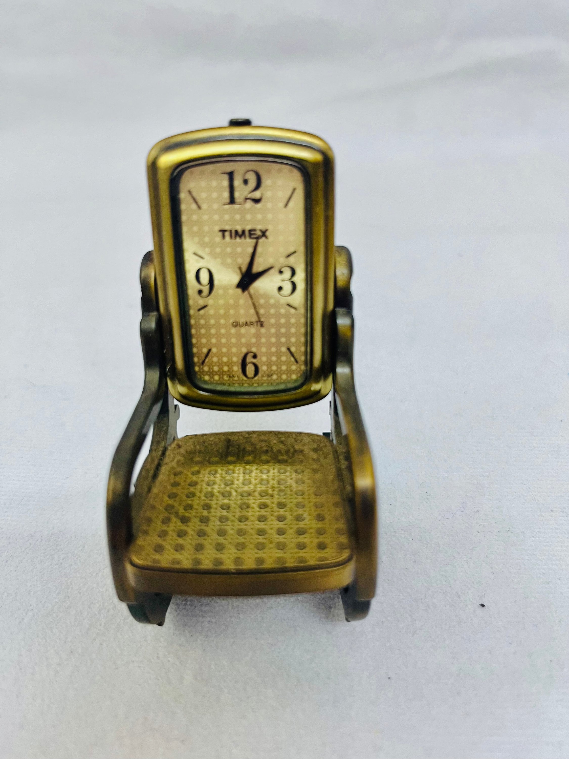Vintage Small Timex Brass Rocking Chair Clock - Etsy