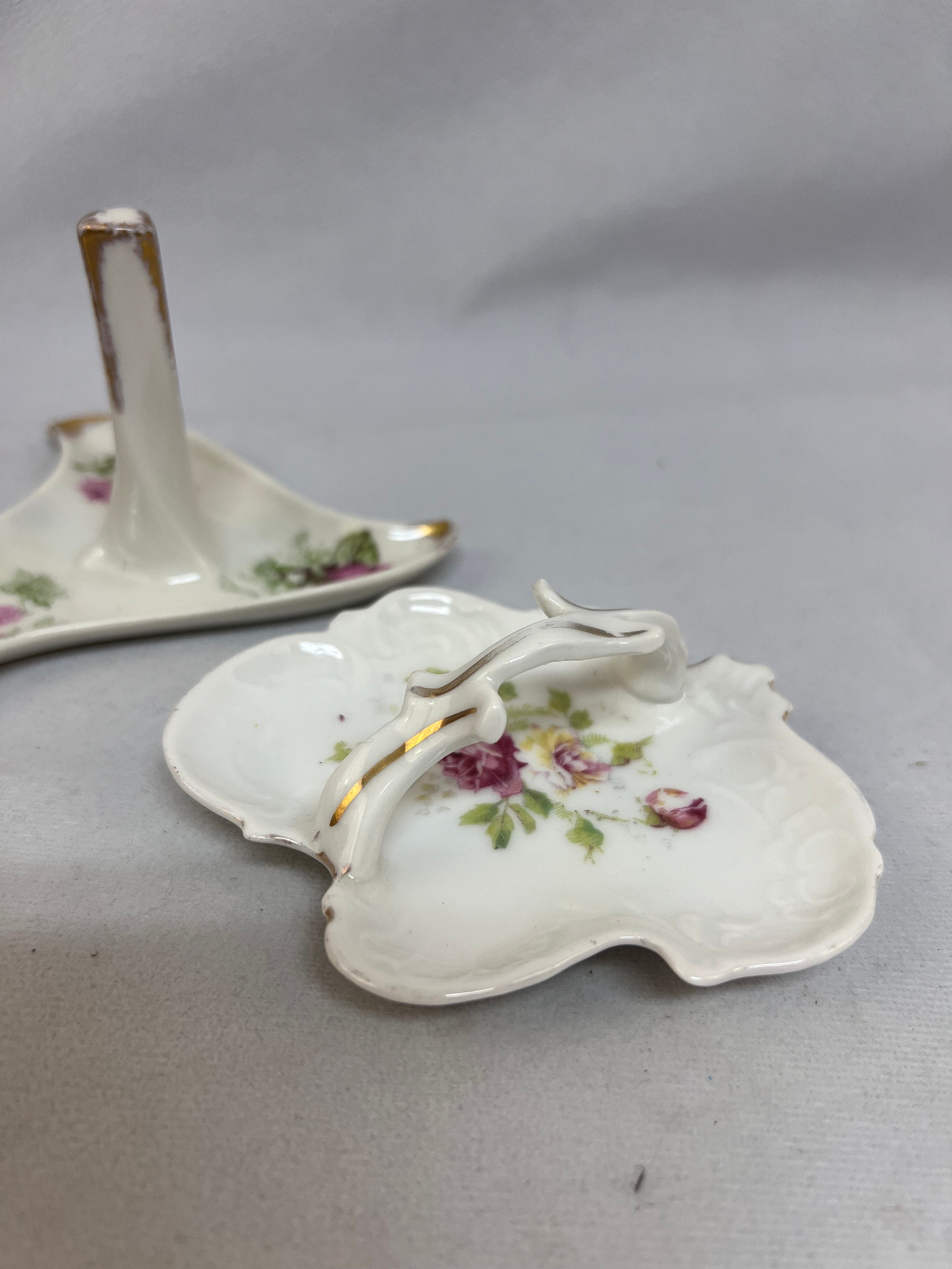 Vintage Porcelain Ring Holder Set - Etsy