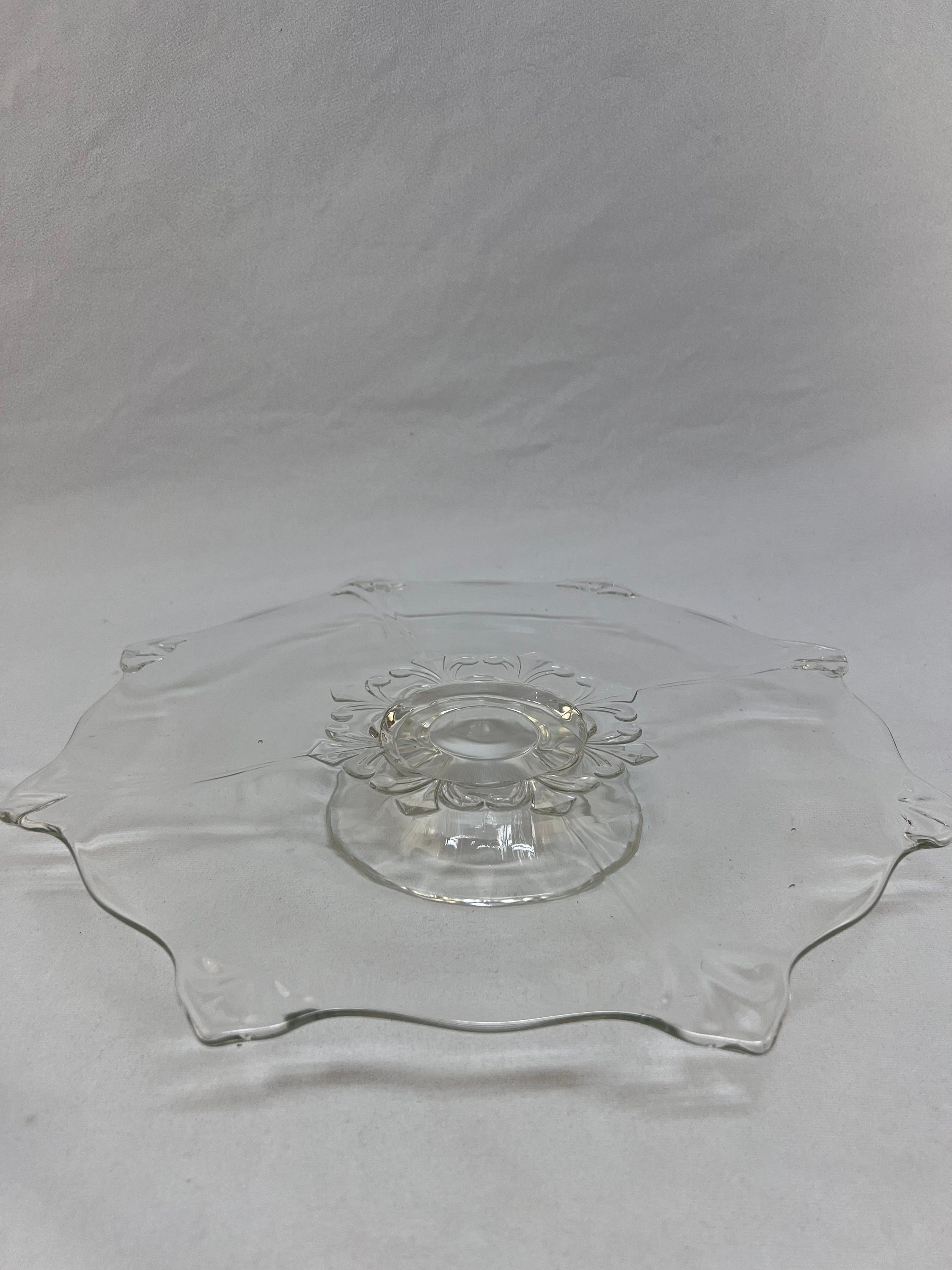 Vintage Crystal Pedestal Plate - Etsy
