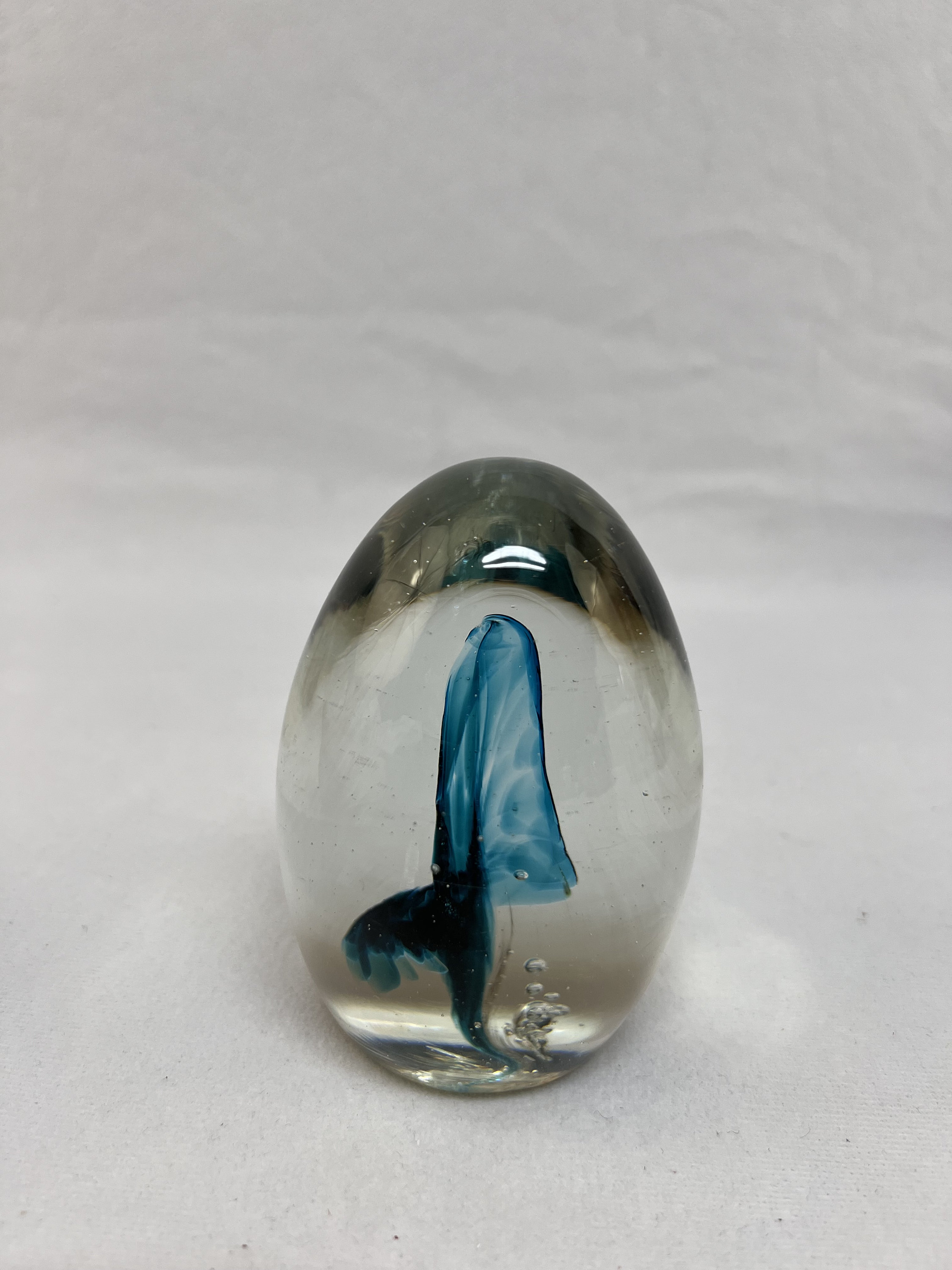 Vintage Blue Calla Lily Glass Oval Paperweight - Etsy