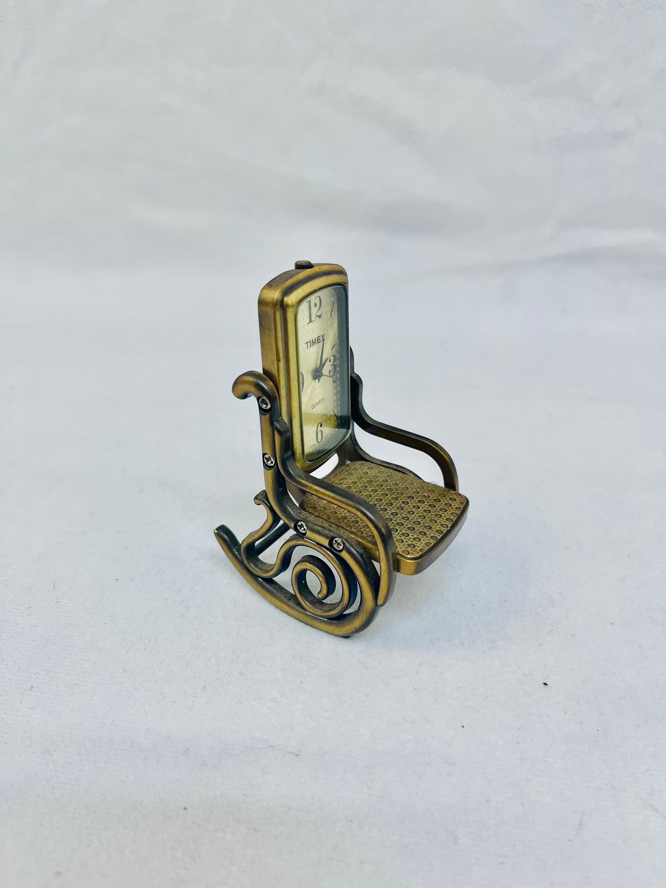 Vintage Small Timex Brass Rocking Chair Clock - Etsy