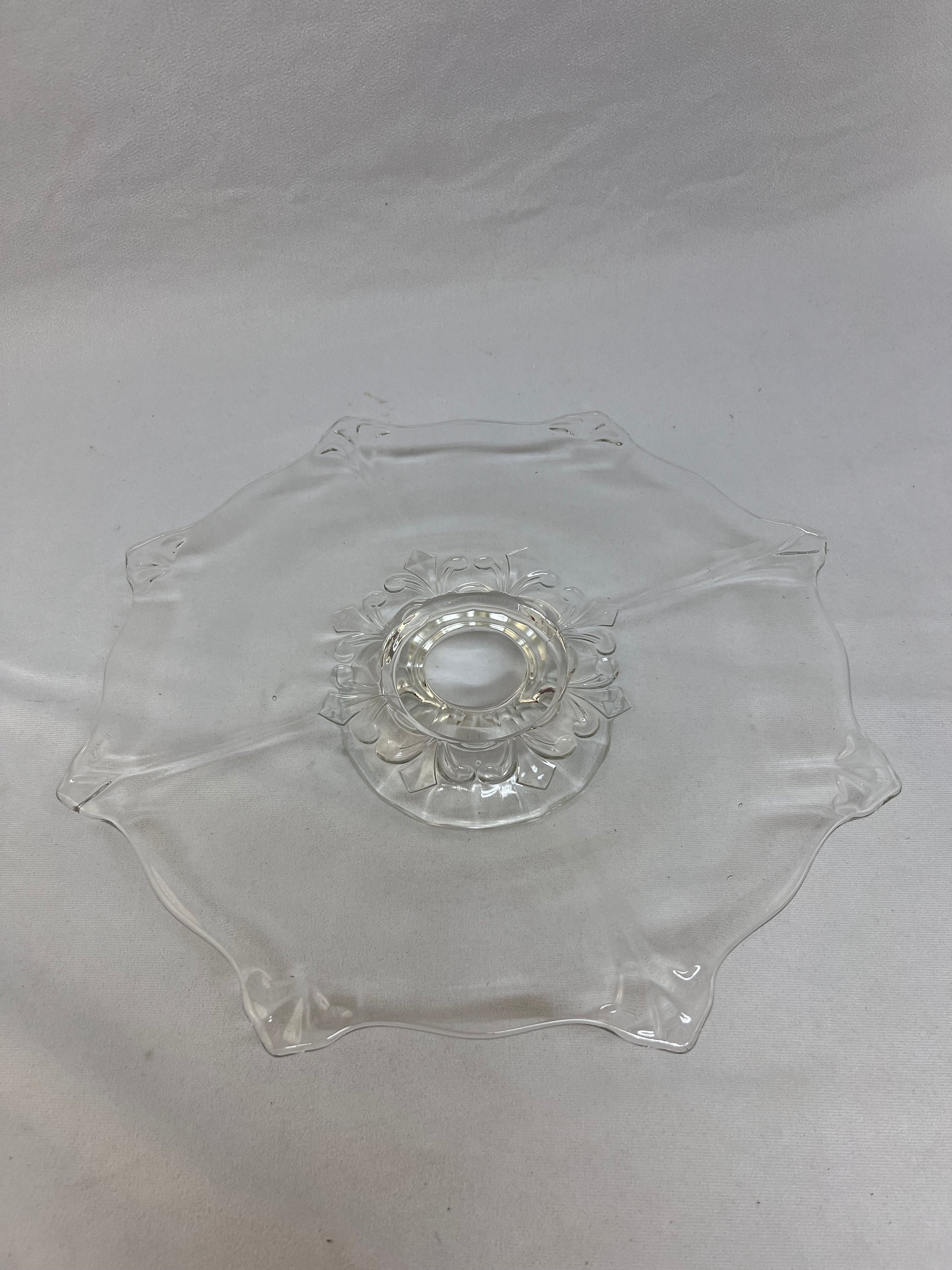 Vintage Crystal Pedestal Plate - Etsy