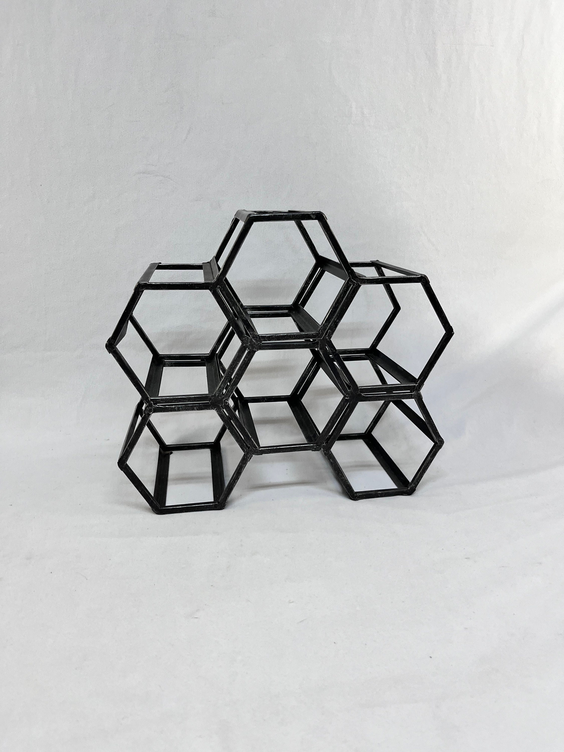 Vintage Silver Metal Hexagon 6 Bottle Wine Rack, Tabletop Wine Rack - Etsy