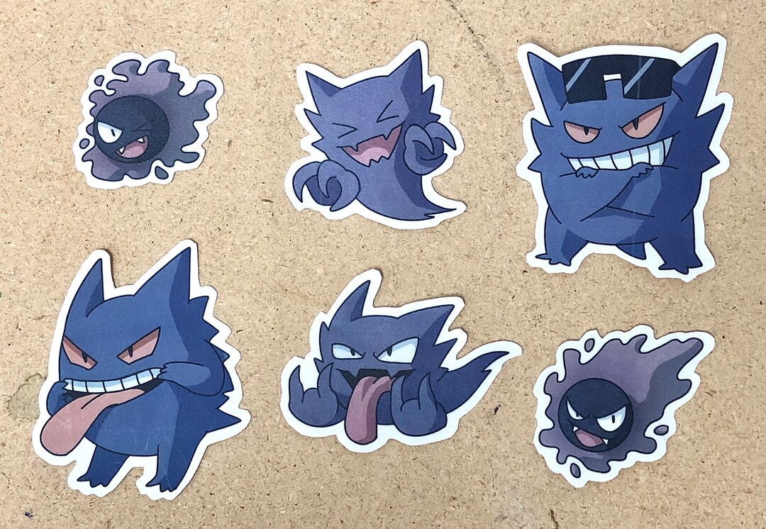 GHOST TYPE POKÉMON Stickers Gengar, Chandelure, Banette, Drifblim ...