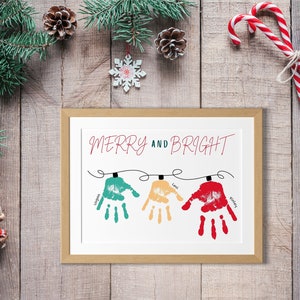 Christmas Handprint Art, Toddler Handprint Craft, Baby Keepsake, Happy ...