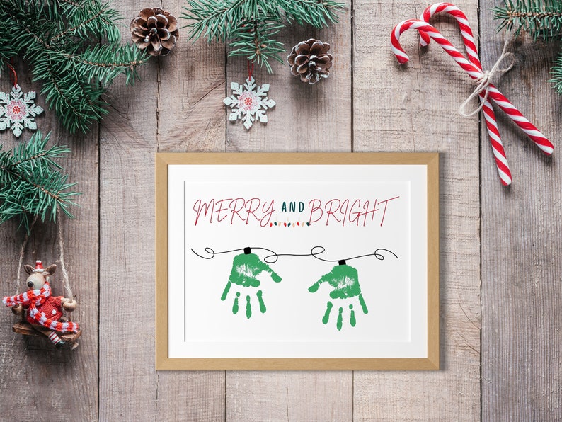 Christmas Handprint Art, Toddler Handprint Craft, Baby Keepsake, Happy ...