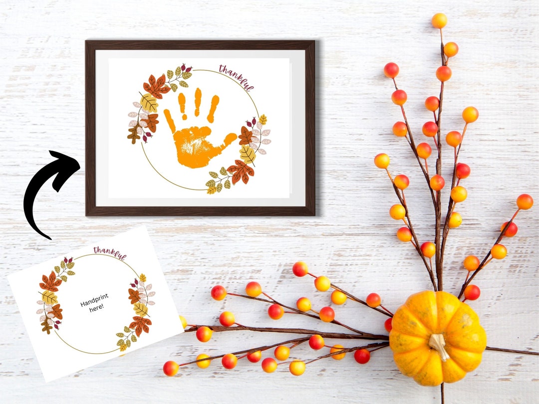 Thanksgiving Handprint Art Thankful - Etsy