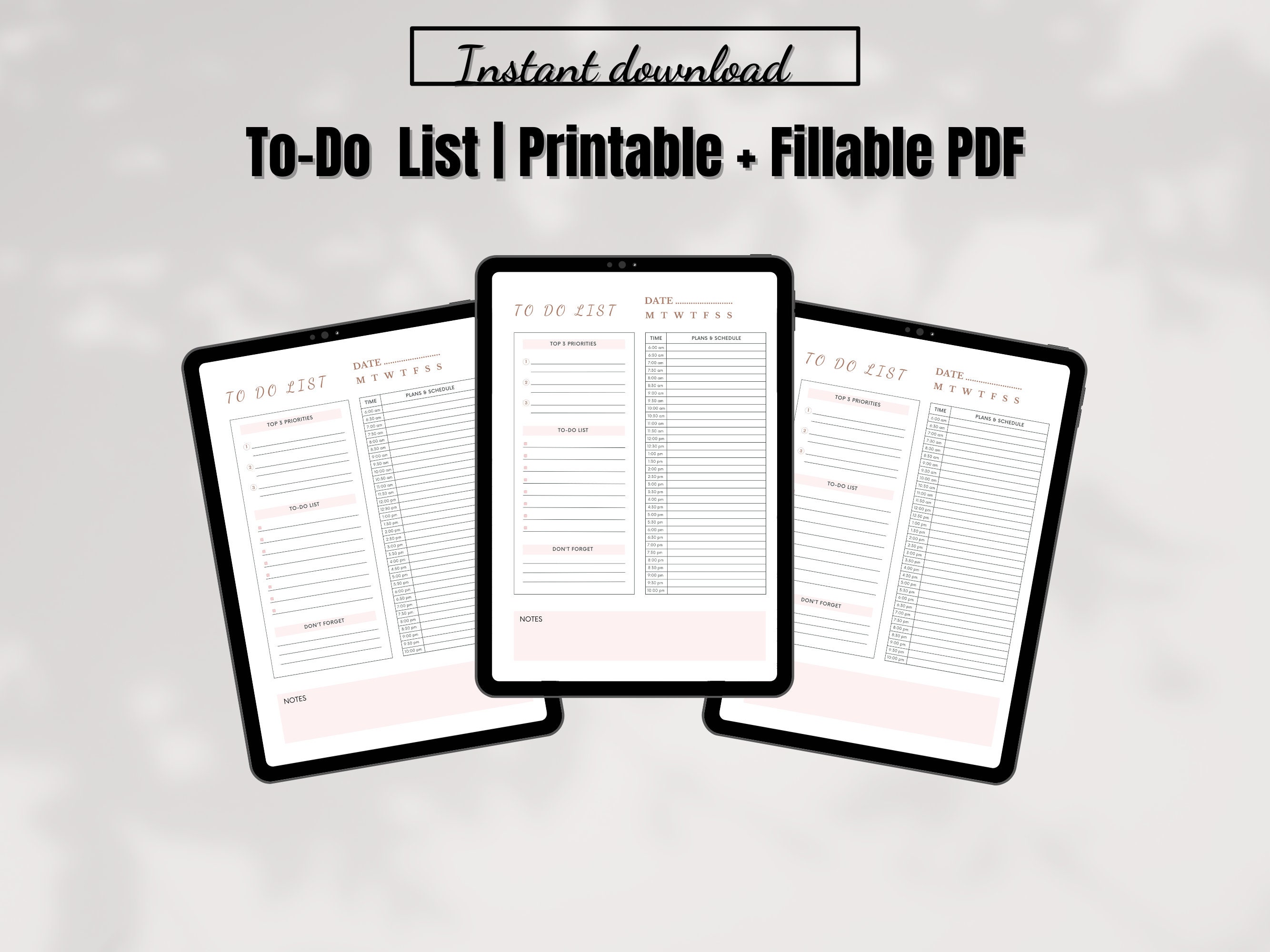 To-do Lists Digital Planner, Daily Planner, Printable to Do List ...