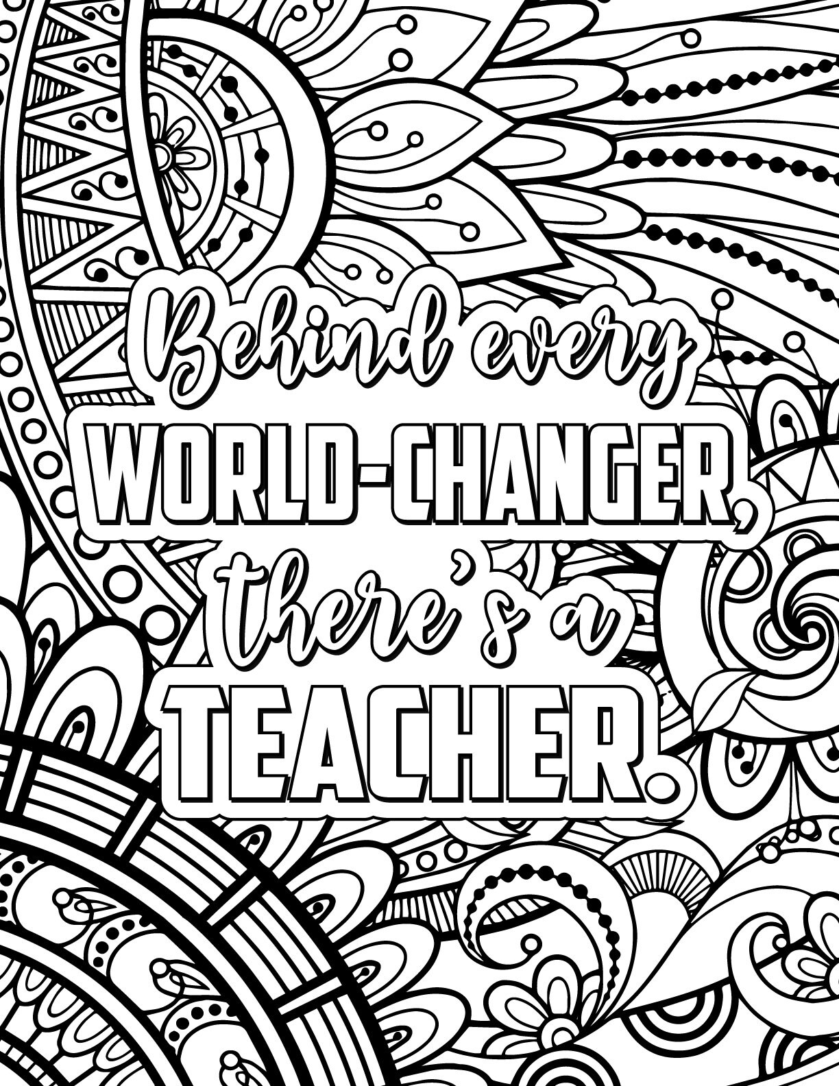Printable Teacher Coloring Book Bloom & Inspire Teacher - Etsy