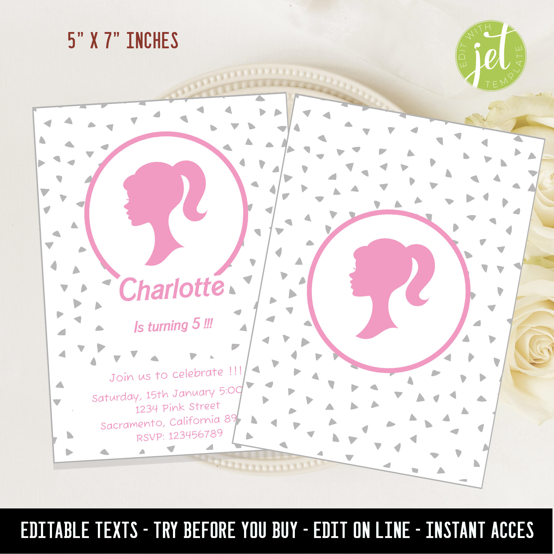 Editable Pink Doll Welcome Sign | Fashion Doll Party Decor | Birthday ...