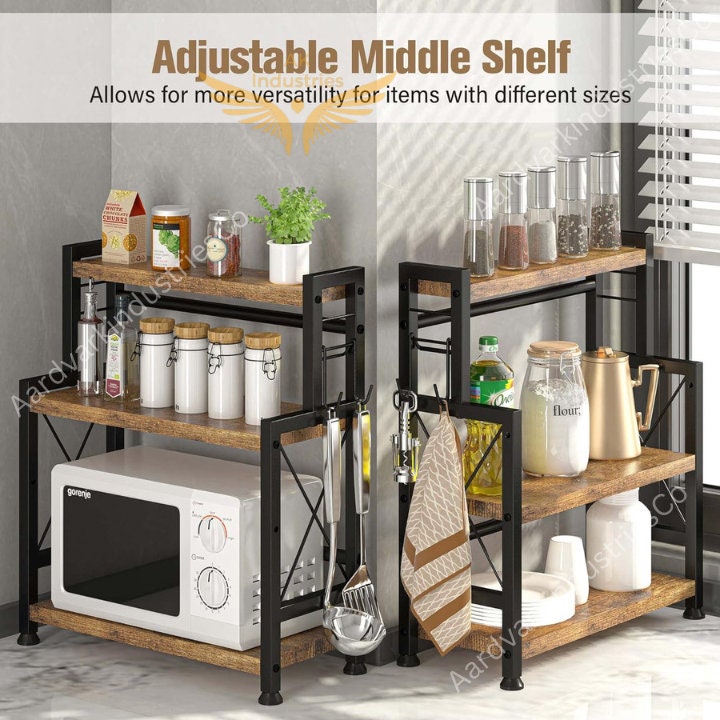 3-tier Spice Rack Storage Shelves Standing Kitchen Counter Shelf With ...