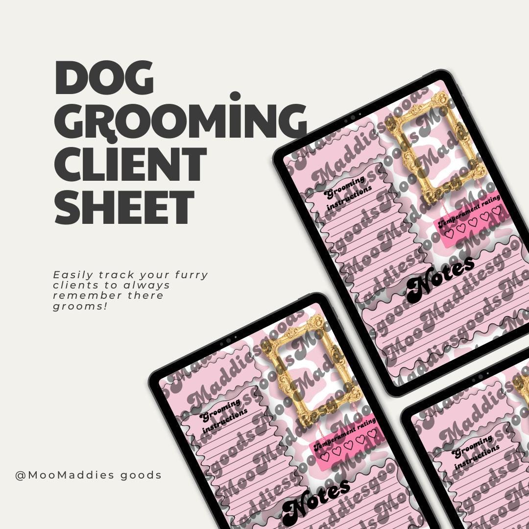 Dog Grooming Ditgal Client Sheets - Etsy