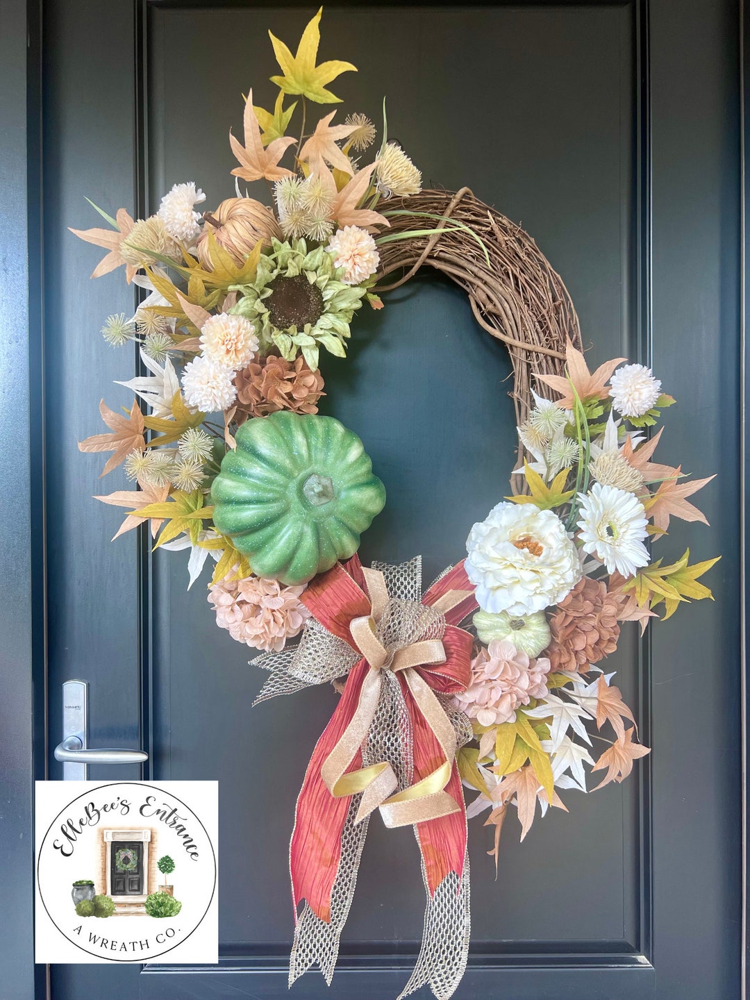 Oval Grapevine Fall Wreath - Etsy