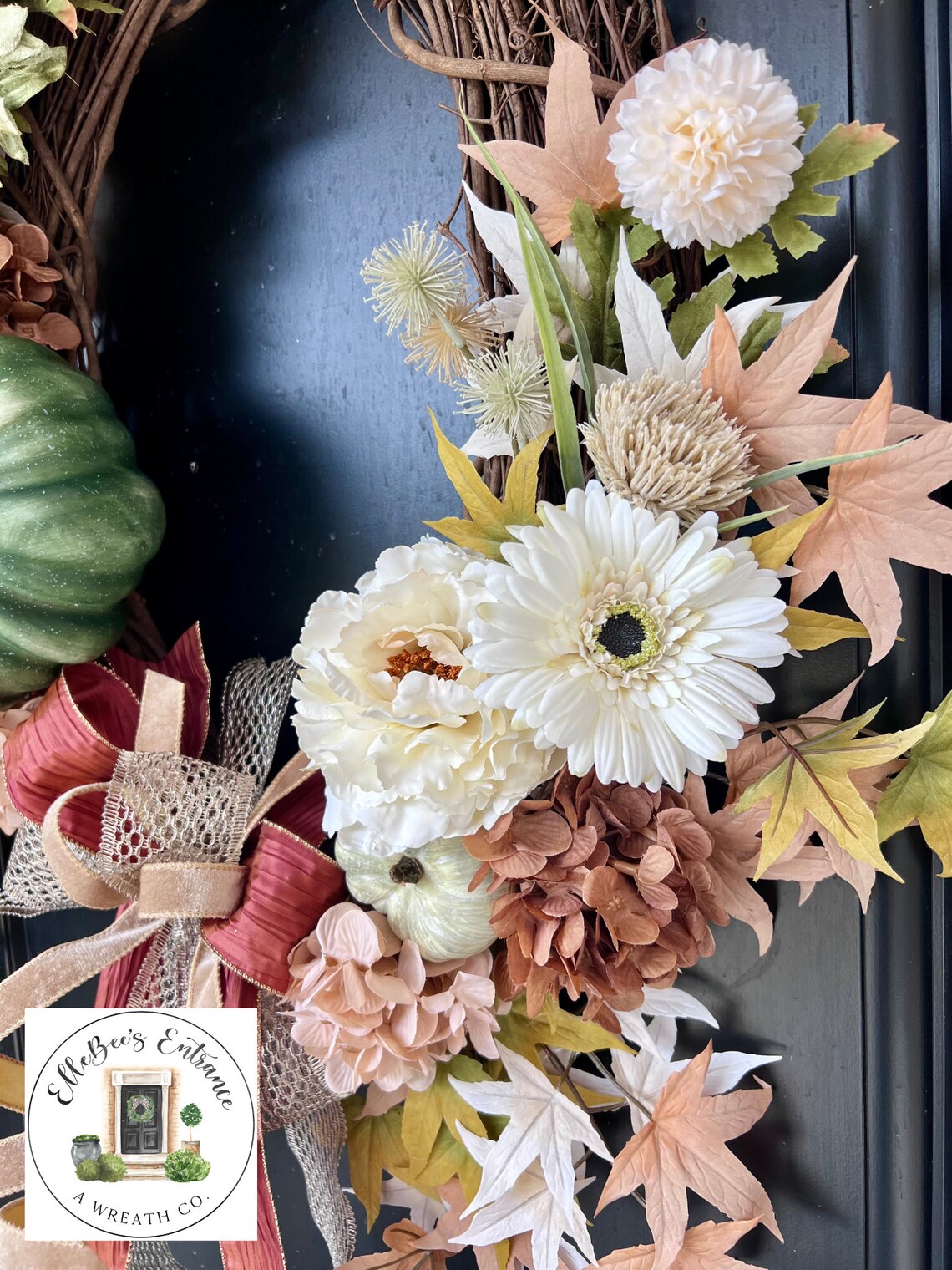 Oval Grapevine Fall Wreath - Etsy