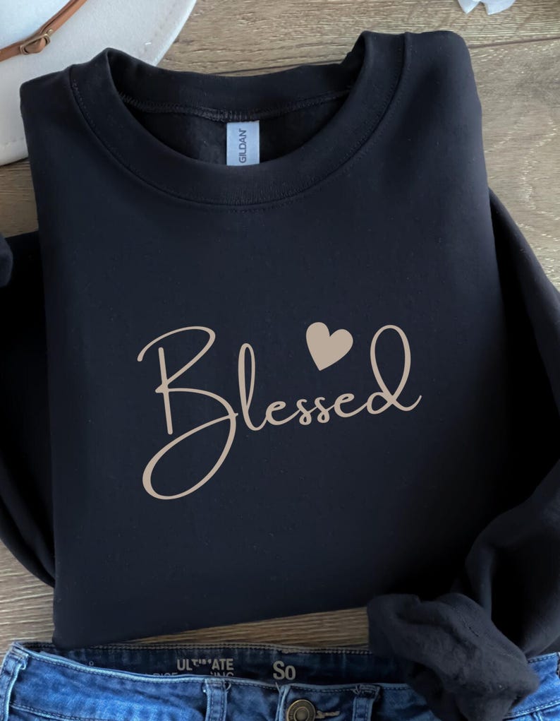 Blessed Sweatshirt, off White Letters, Godly Sweatshirt, Faith ...