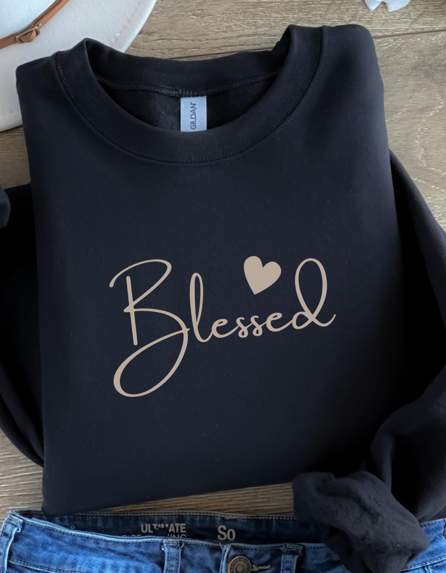 Blessed Sweatshirt, off White Letters, Godly Sweatshirt, Faith ...