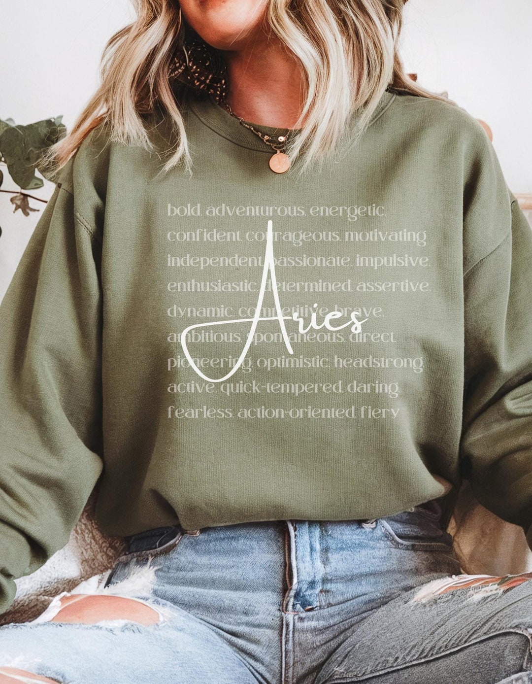 Zodiac Aries Sweatshirt, Astrology Crewneck Jumper, Horoscope Pullover ...
