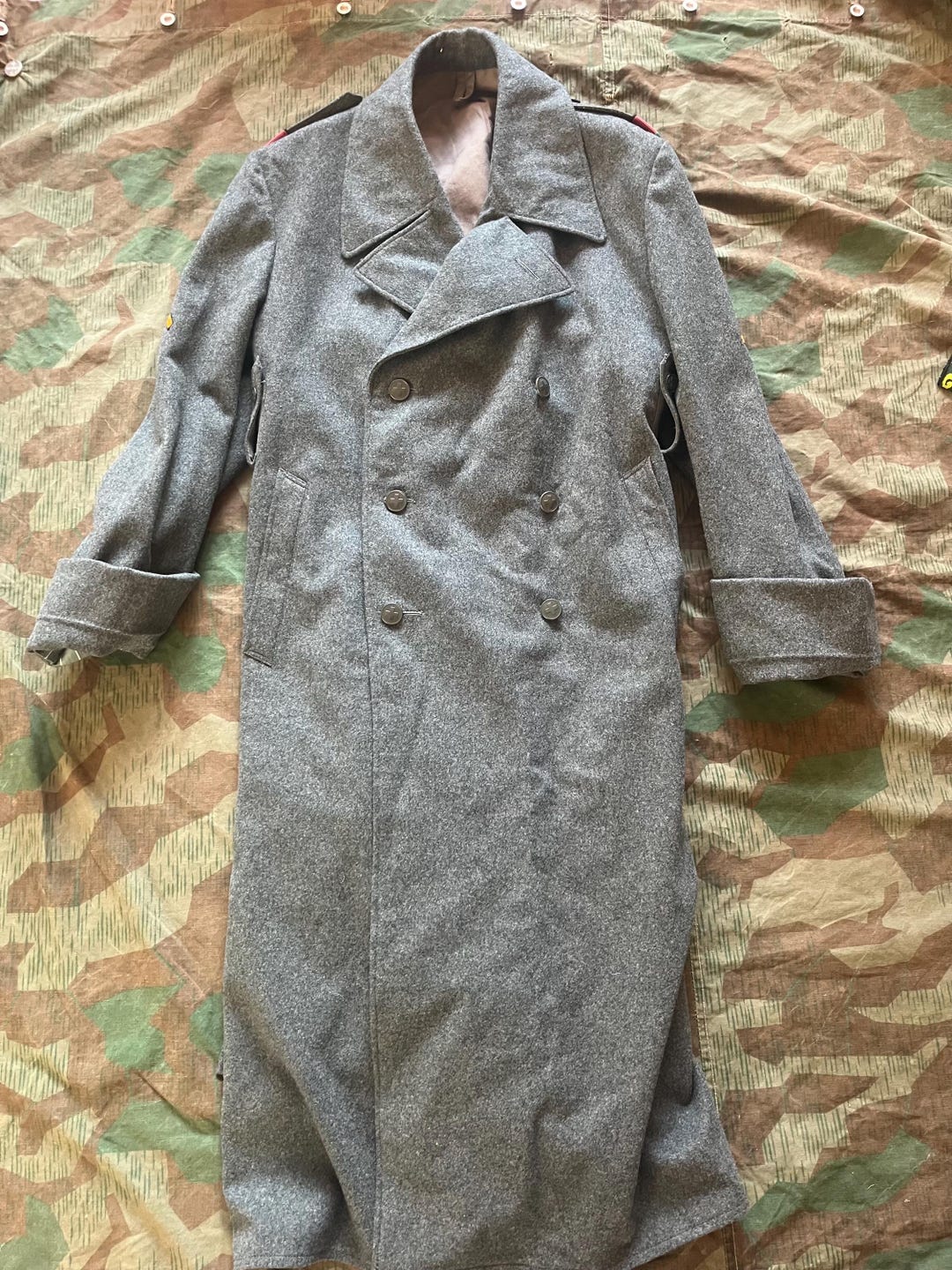 Cold War Swiss Army Great Coat Uniform Vintage Trench Coat Ord 49 Wool ...