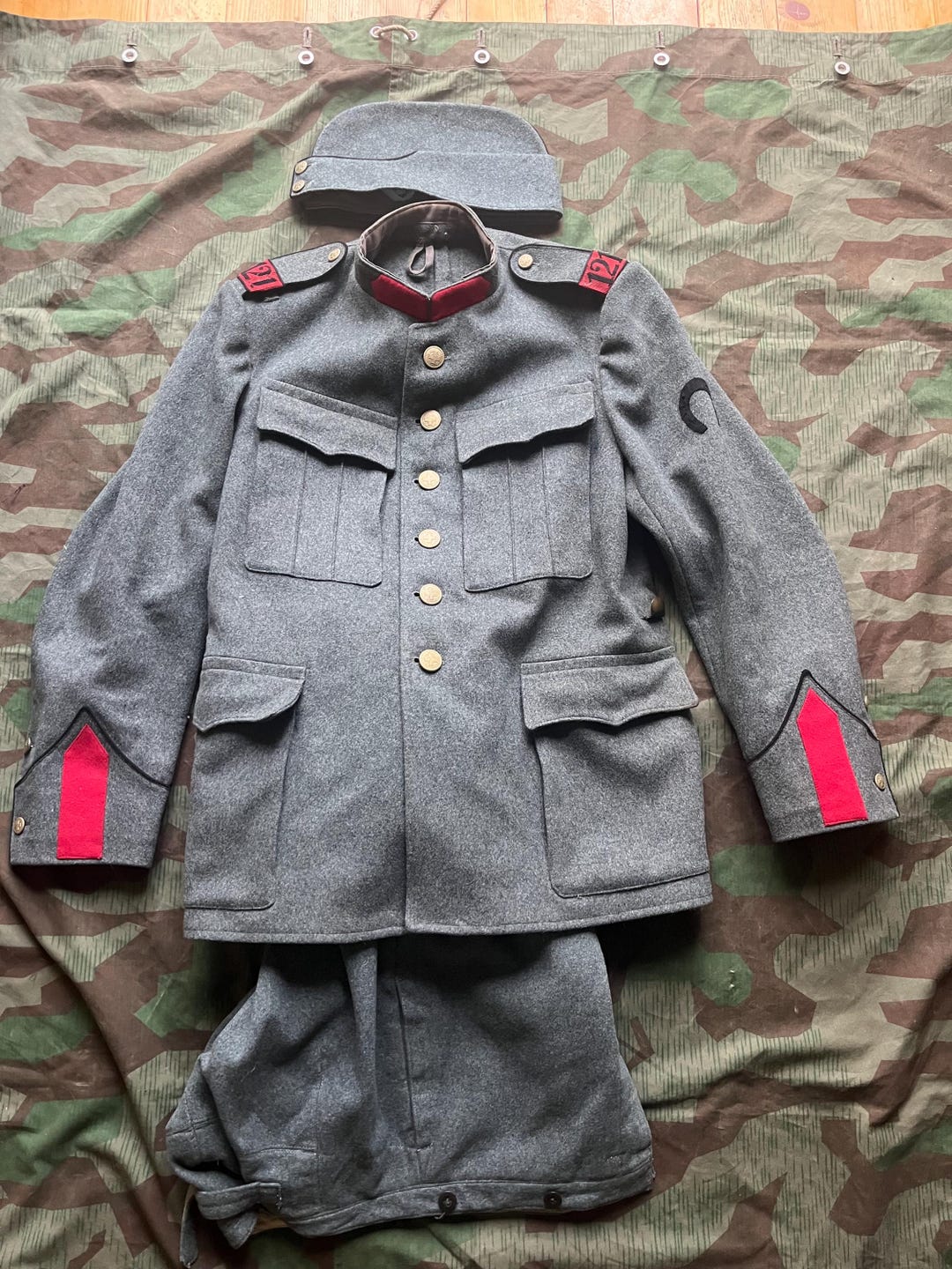 WW2 Swiss Army Artillery Soldier Complete Uniform With Jacket Pants and ...
