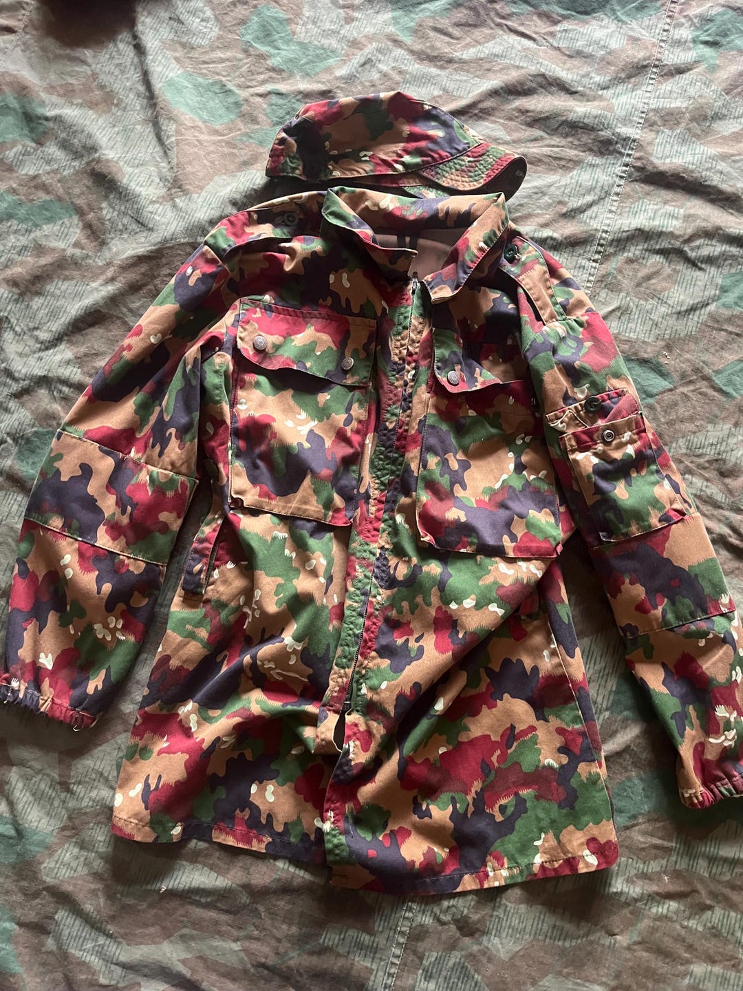 Cold War Swiss Army Uniform Taz 83 Alpenflage Jacket and Cap Alpentarn ...