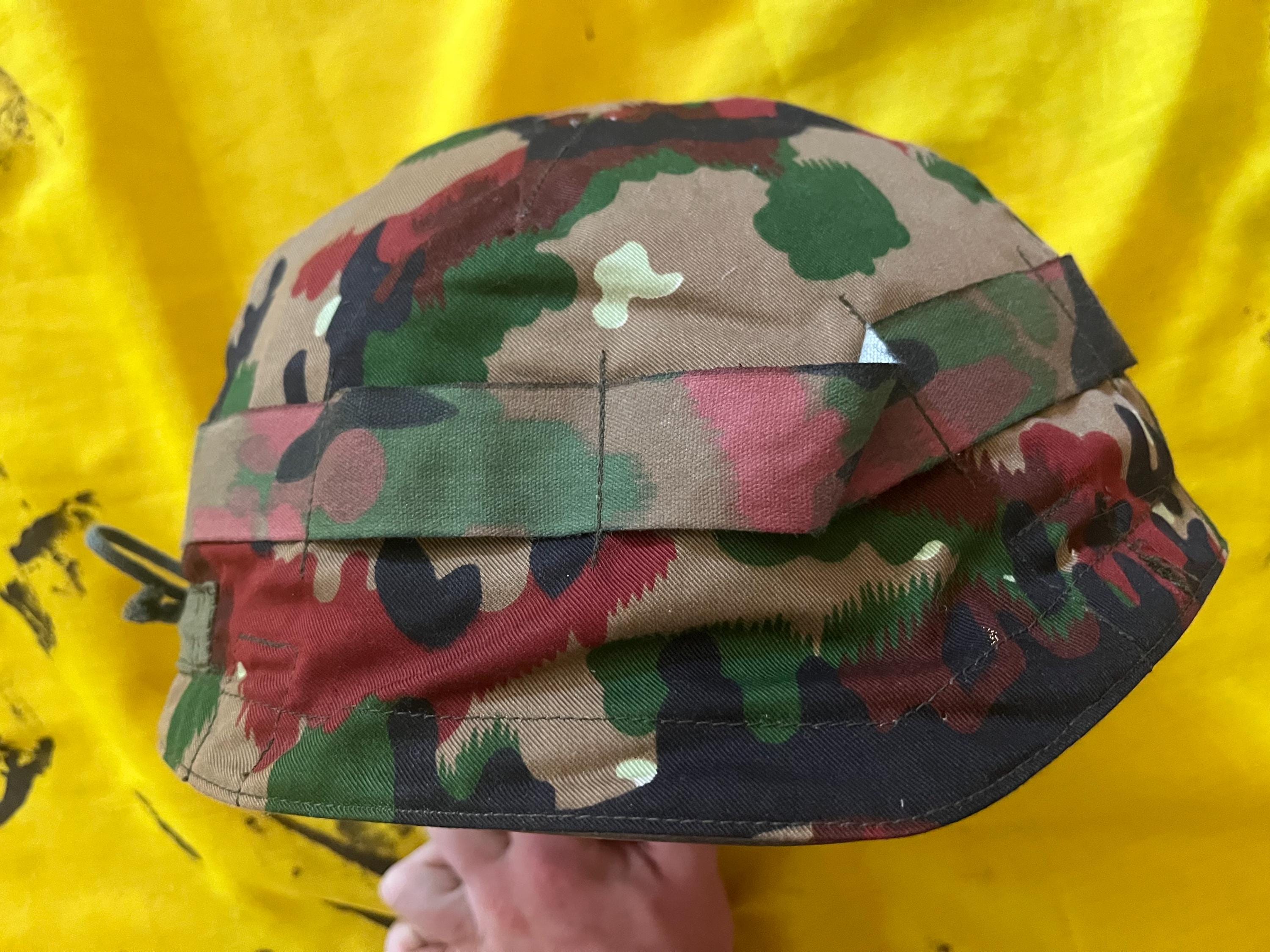 Cold War M71 Swiss Army Uniform Helmet With Cover 71 Alpenflage Vintage ...