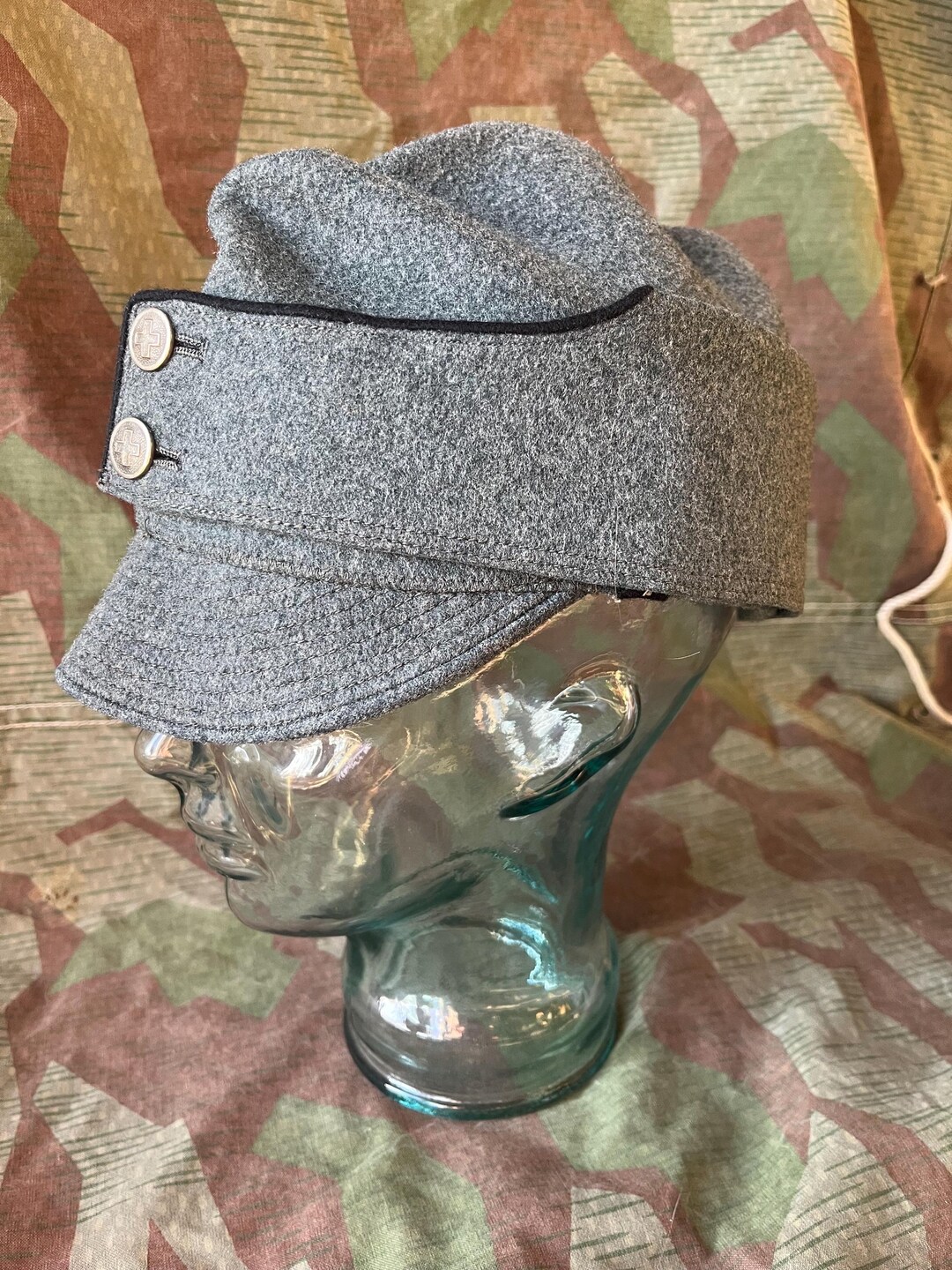 Really Rare Swiss Army WW2 Side Cap Hat Uniform Prototype With Visor ...