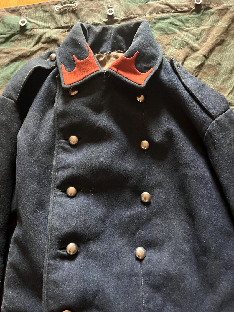 Muy raro WW1 Infantería de lana del ejército suizo gran abrigo uniforme ...