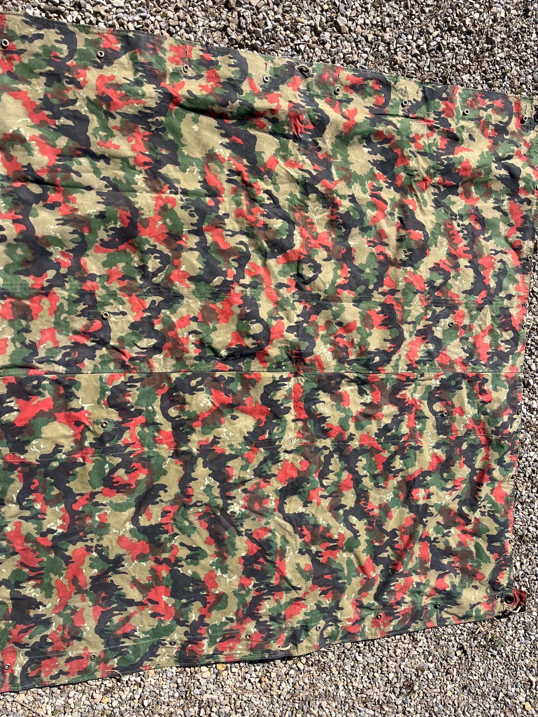 Cold War Swiss Army Zeltbahn Canvas Camping Taz 57 Alpenflage Camo Tent ...
