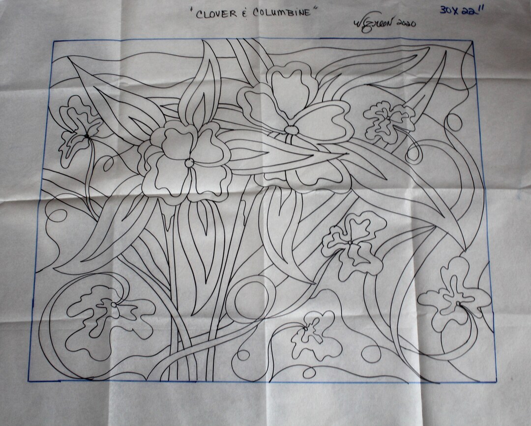CLOVER & COLUMBINES Contemporary Rug Hooking Pattern - Etsy