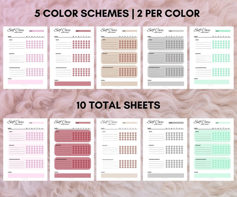 Self Care Checklist Printable Pdf Skin Care Routine Habit Etsy