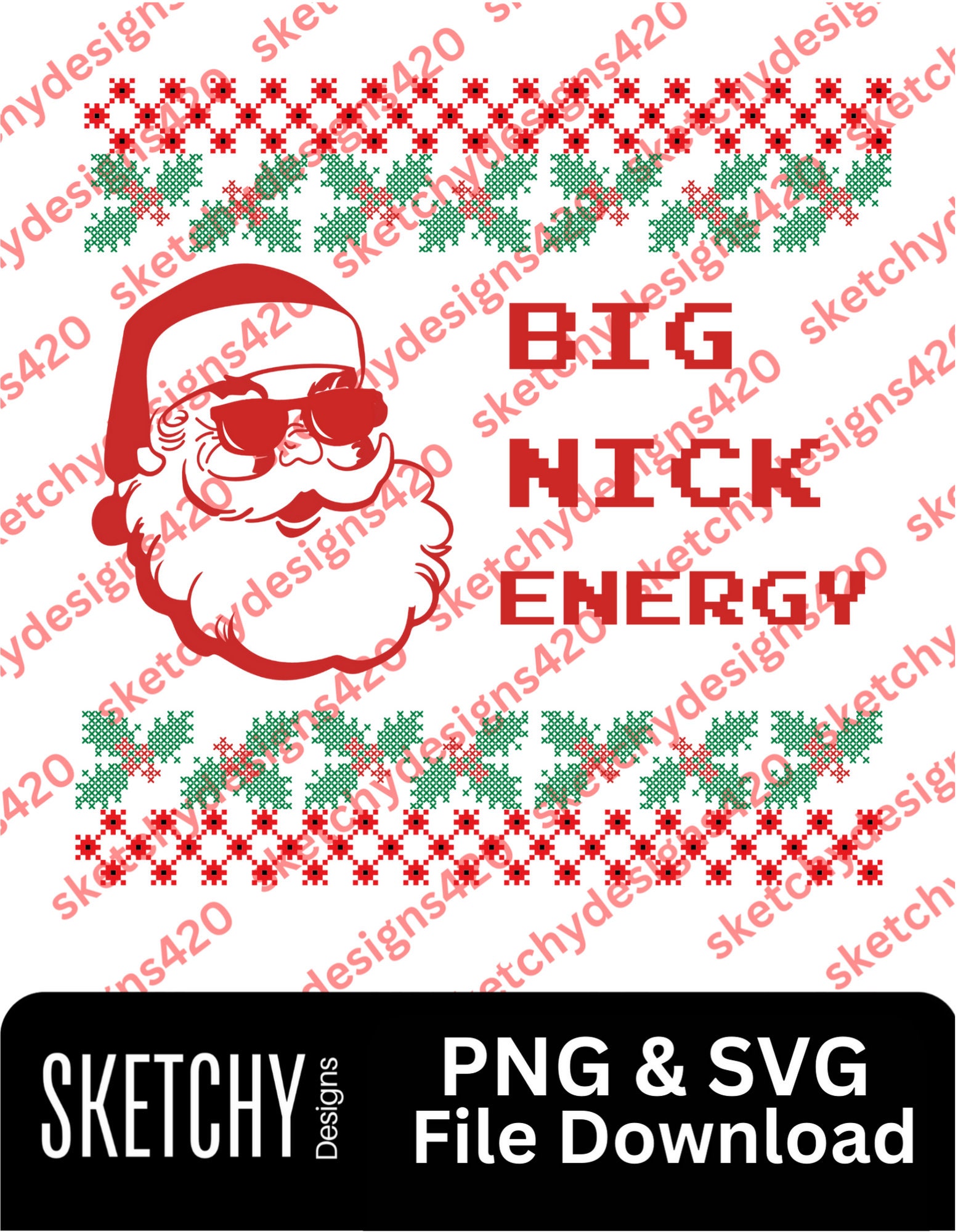 Big Nick Energy Santa PNG and SVG Digital File Download - Etsy