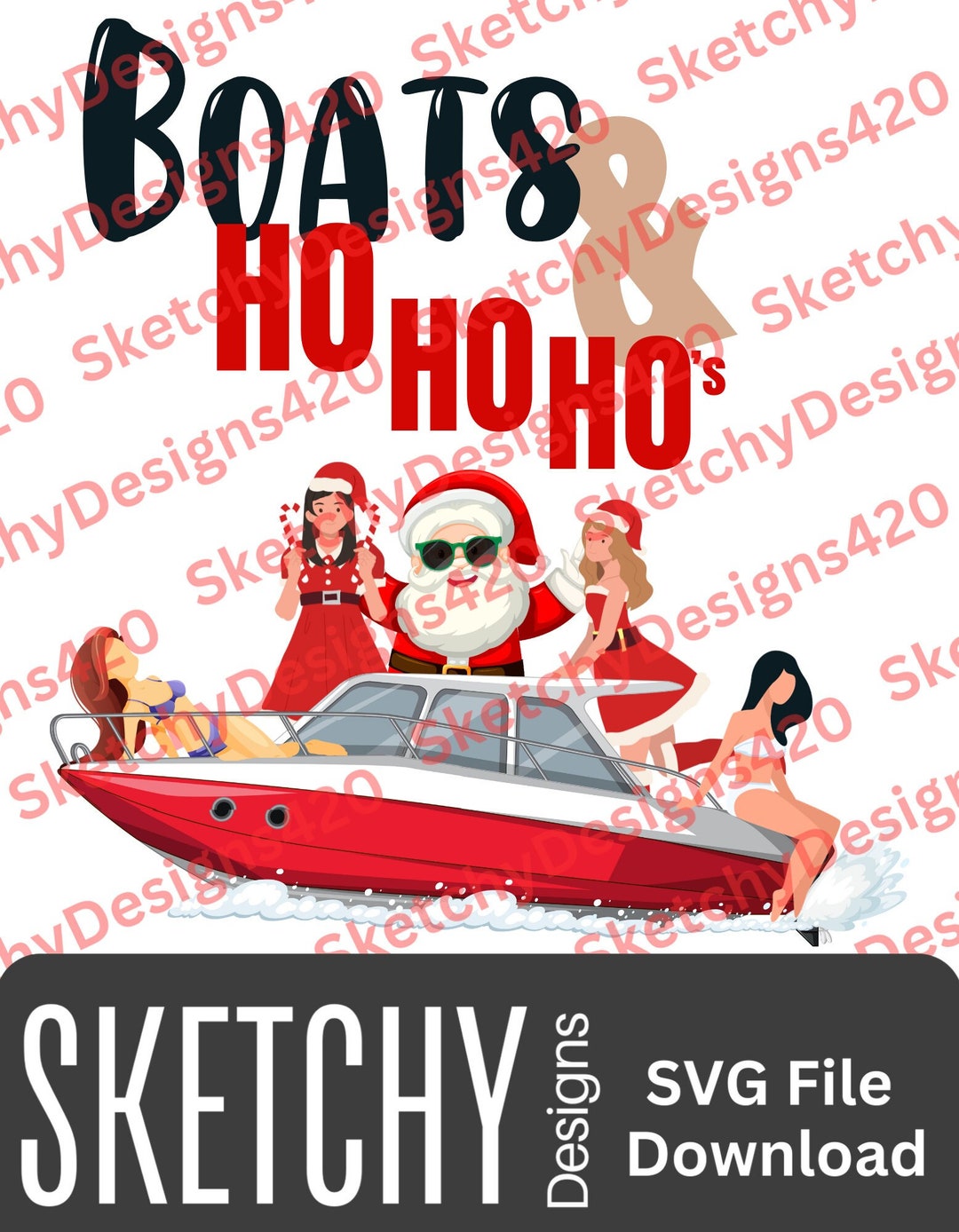 Boats and Ho Ho Ho's SVG and PNG Design File Download. - Etsy