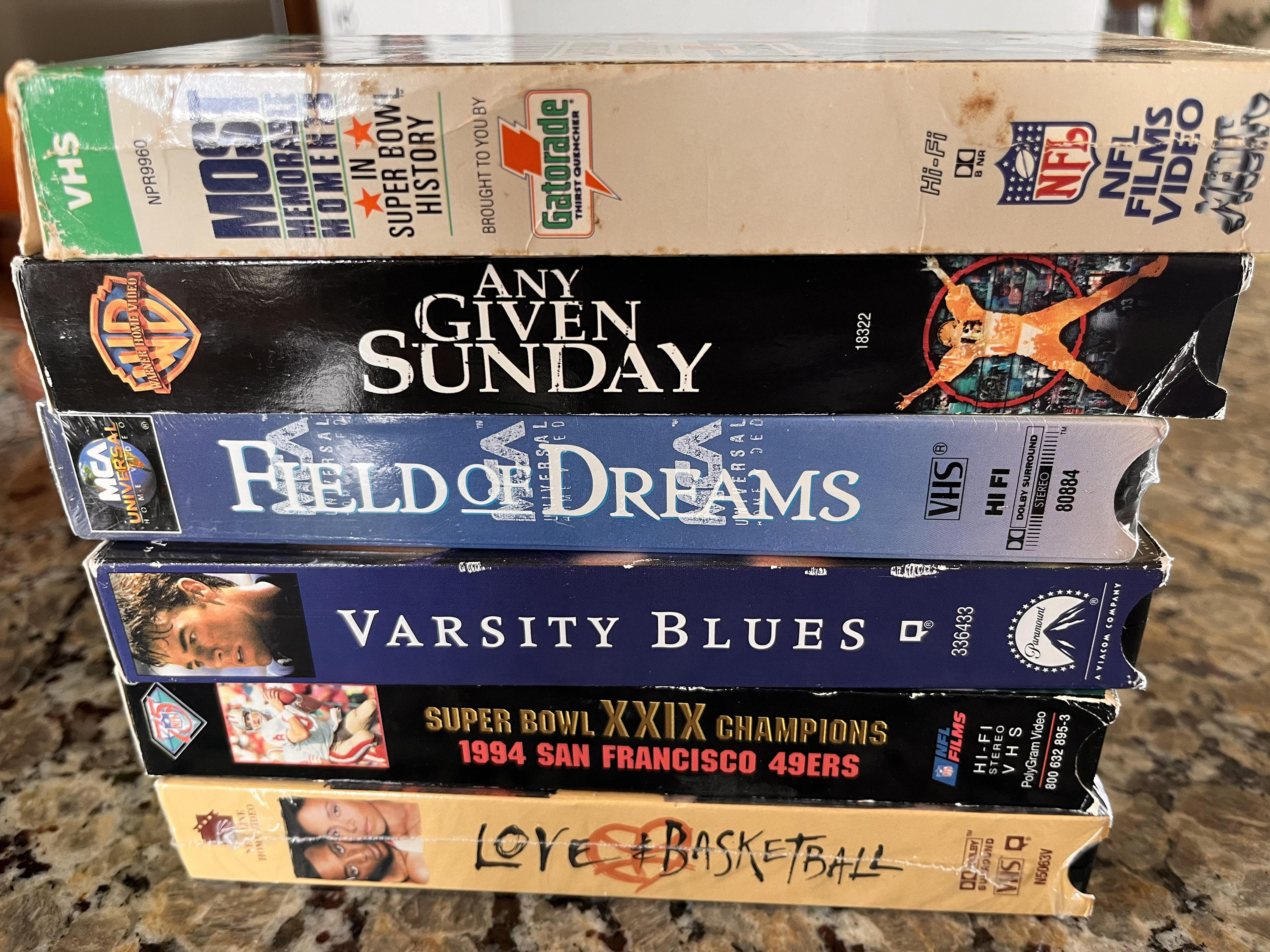 AMERICAN SPORTS VHS Lot Field of Dreams factory Sealed, Varsity Blues ...