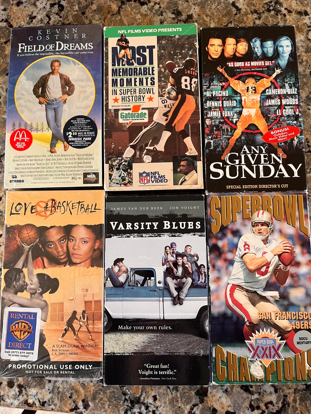 AMERICAN SPORTS VHS Lot Field of Dreams factory Sealed, Varsity Blues ...