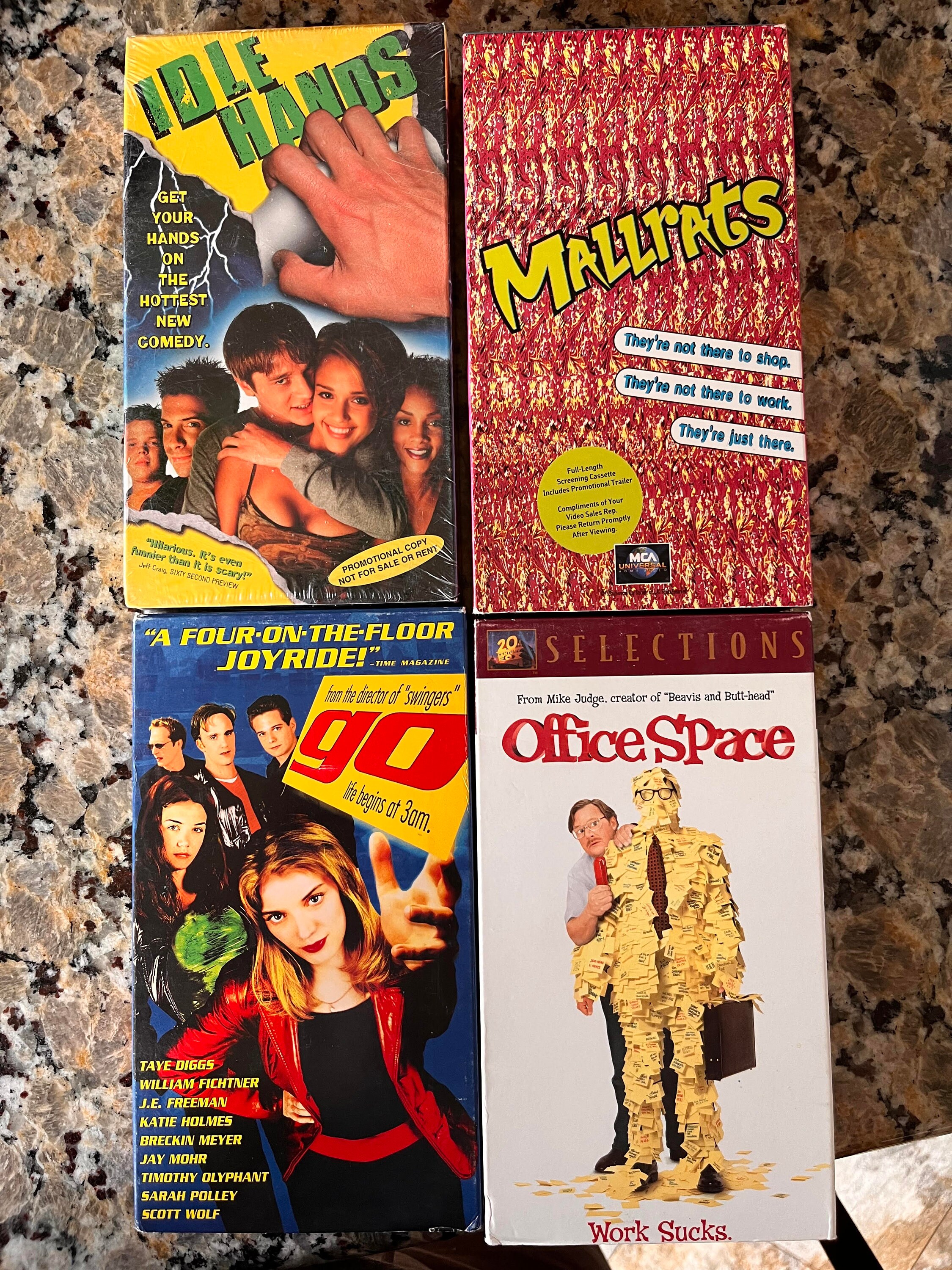 90s VHS LOT Mallrats, Office Space, Go, Idle Hands factory Sealed, Rare ...