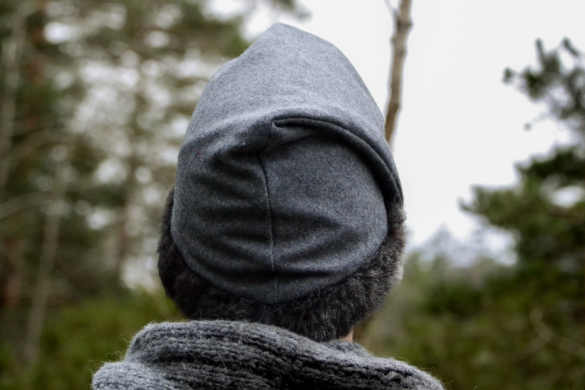 Triangle Hat in Quality Woven Wool With Sheepskin Trim. - Etsy