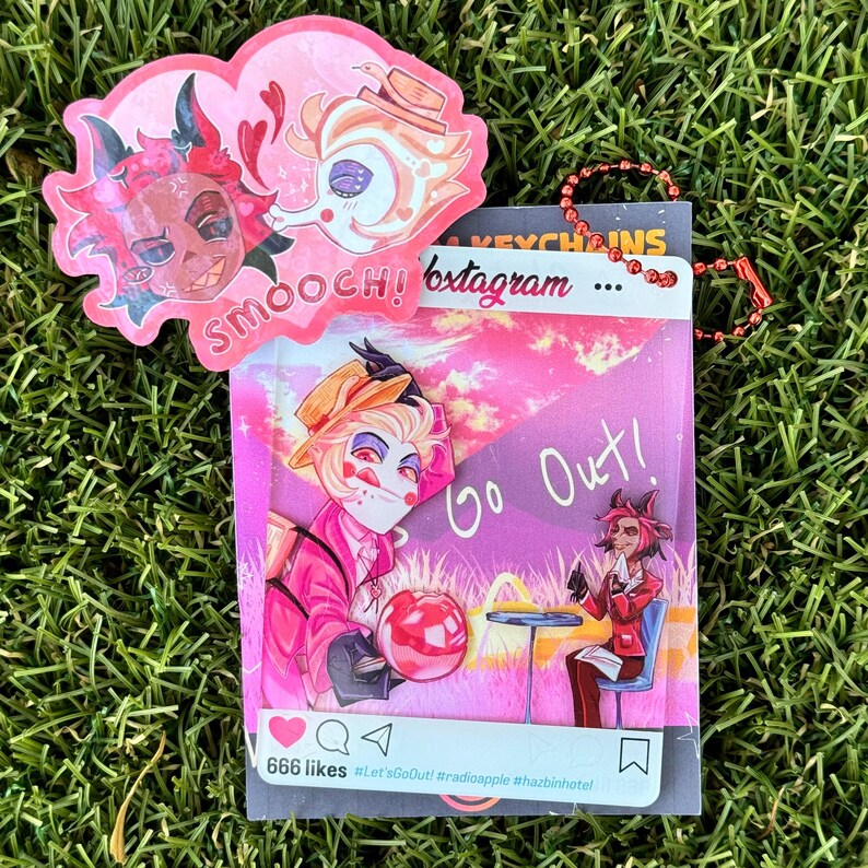 Let's Go Out! Voxtagram Keychains [hazbin Hotel] - Etsy