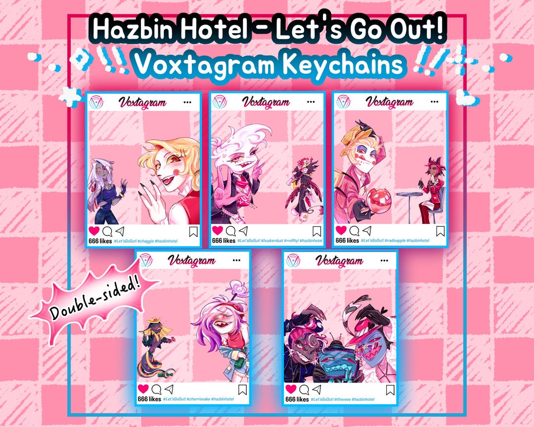 Let's Go Out! Voxtagram Keychains [hazbin Hotel] - Etsy